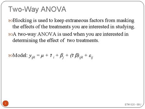 Twoway Anova Blocking Is Used To Keep Extraneous