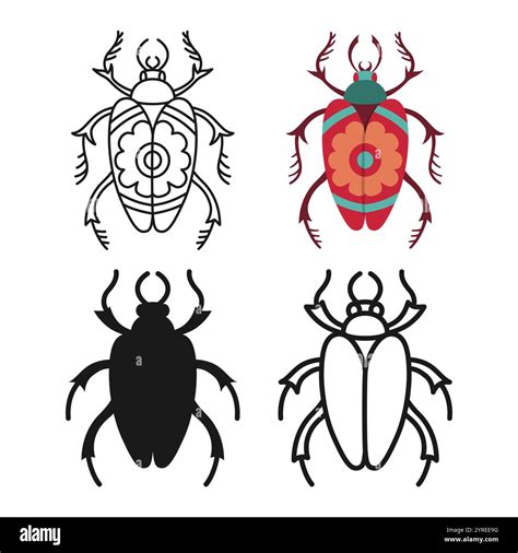 Beetle Stencil Stock Vector Images Alamy