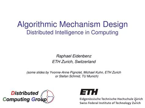 PPT Algorithmic Mechanism Design Distributed Intelligence In