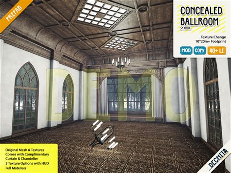 Second Life Marketplace Dechita Concealed Ballroom Skybox Demo
