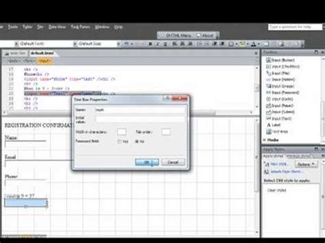 Part How To Create A Form With Multiple Fields And Send The Data Using Php In Expression Web
