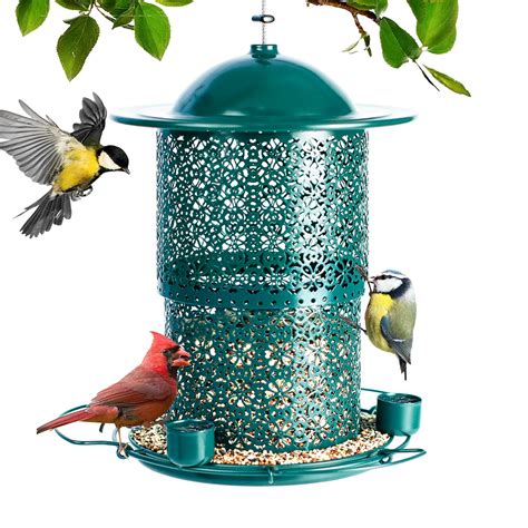Buy Bird Feeders For Outdoors Hanging Squirrel Proof Metal Wild Bird