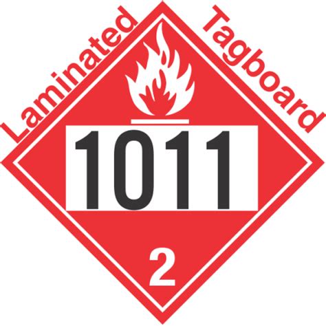 Flammable Gas Class 2 1 Un1011 Tagboard Dot Placard