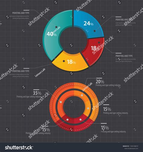 Pie Chart Infographic New Style Unique Stock Vector Royalty Free