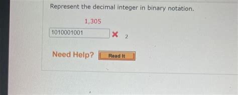 Solved Represent The Decimal Integer In Binary Notation Chegg