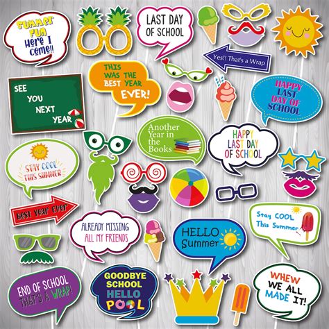End Of School Props Classroom Props Printable School Year Props Summer End Of School End Of