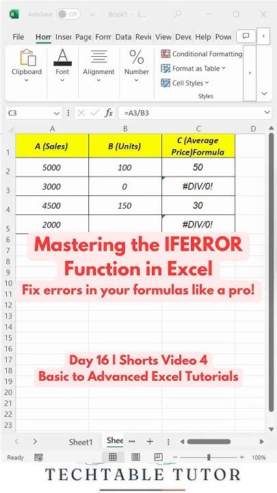 excel iferror excel tutorial day 16 video 4 excel excelshorts exceltips exceltutorial