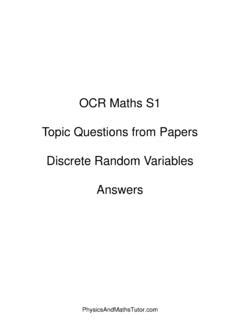 Discrete Random Variables Answers Physics Maths Tutor Discrete Random Variables Answers