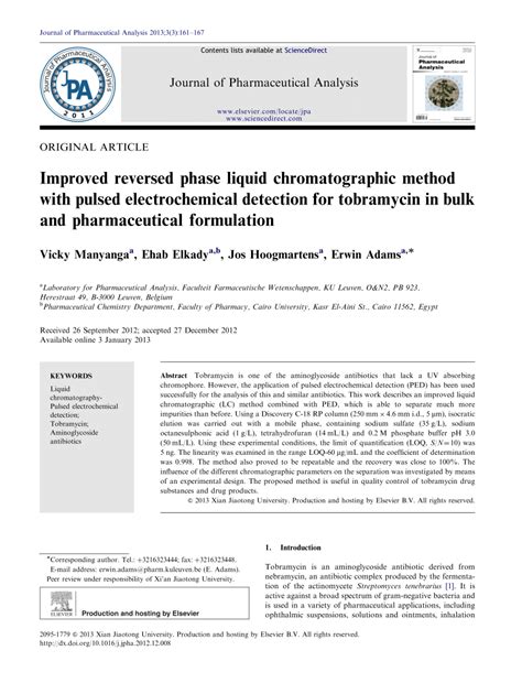 Pdf Improved Reversed Phase Liquid Chromatographic Method With Pulsed Electrochemical