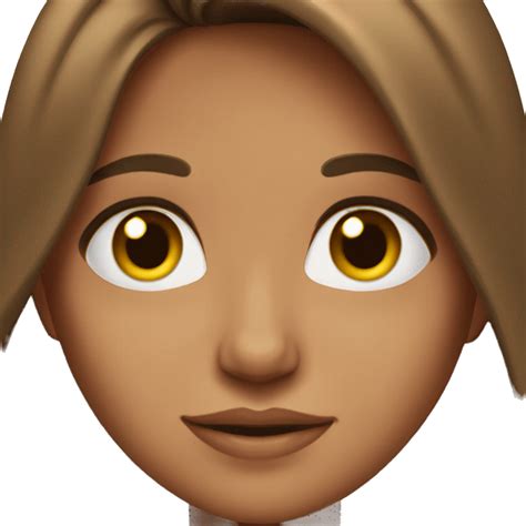Girl With Long Brown Hair And Brown Eyes Emoji Ai Emoji Generator