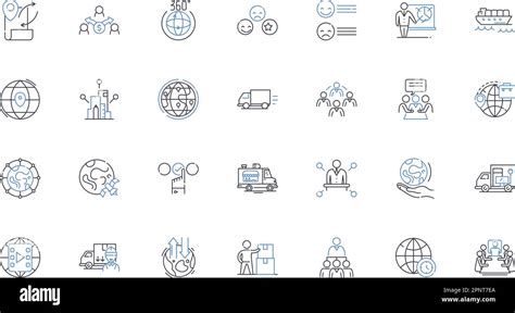 Transference Line Icons Collection Projection Psychology Subconscious Unresolved Emotions