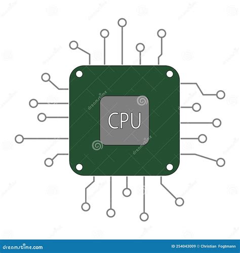 Cpu Microchip Chip Flat Design Icon Symbol Sign Vector Illustration