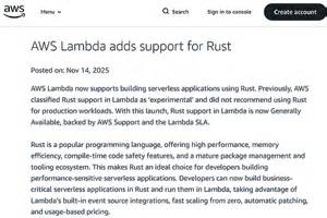 Rust言語をaws Lambdaが正式サポート。高速なサーバレスアプリケーションが実装可能に － Publickey