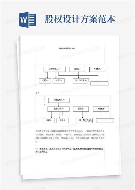 股权设计方案Word模板下载 编号lynegvdq 熊猫办公
