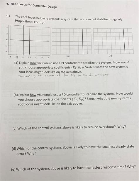 solved 4 root locus for controller design 4 1 the root