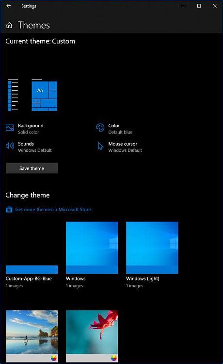 Windows 10 Custom Theme Changes After Saving Solved Windows 10 Forums