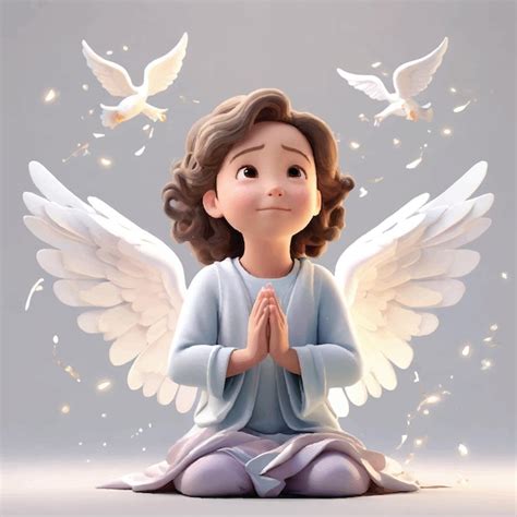 Niño Orando Vector Premium Generado Con Ia