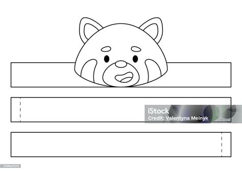 인쇄 가능한 레드 팬더 종이 왕관 생일 크리스마스 베이비 샤워를 위한 Diy 컷 파티 리본 템플릿입니다 엔터테인먼트를위한 재미
