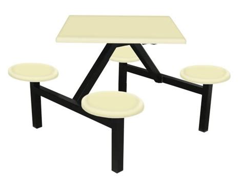 Ak404f Fibreglass Table With Stool 4 Seater Square Table Fibrglass