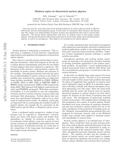 PDF Modern Topics In Theoretical Nuclear Physics