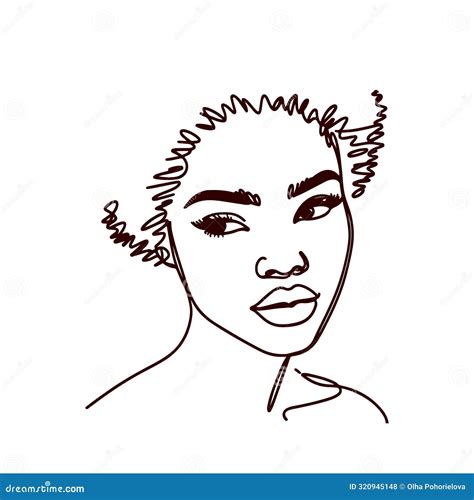 Abstract Face Of A Beautiful Girl With Long Hair Flat Vector Illustration Stock Vector