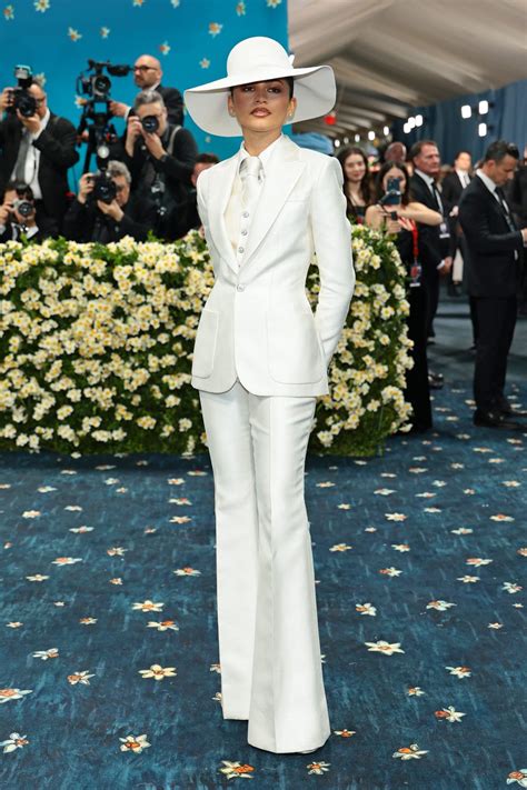 Zendaya Embraces Bridal Era In An All White Suit At 2025 Met Gala