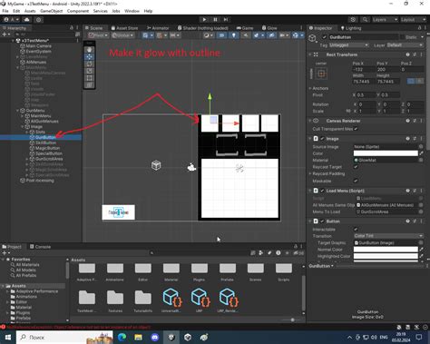 How To Make Specific Canvas Ui Image Glow And Optionally Make Outline Around It Unity
