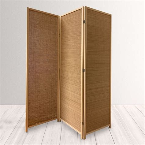 3 Panel Bamboo Shade Roll Room Divider Natural Brown Bm220191 Room