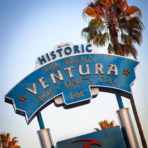 Ventura Sign Wood Print Latitudes Gallery