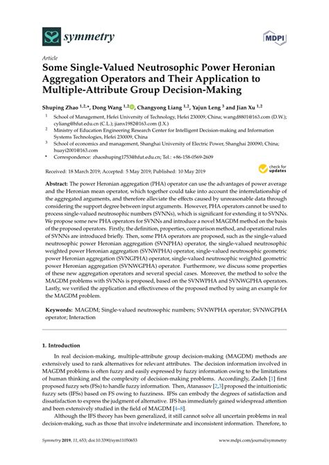 Pdf Some Single Valued Neutrosophic Power Heronian Aggregation Operators And Their Application