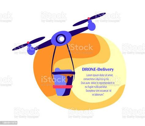 무인 항공기 배달비행 로봇주문 커피 온라인수신 비접촉식 배달 소포 원격 조종 비행 항공기 소비 온라인케이터링 서비스구매 소포 받기플랫 벡터 일러스트레이션 격리에 대한 스톡