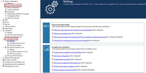 General Settings For Bitlocker To Go Bitlocker To Go Minimum