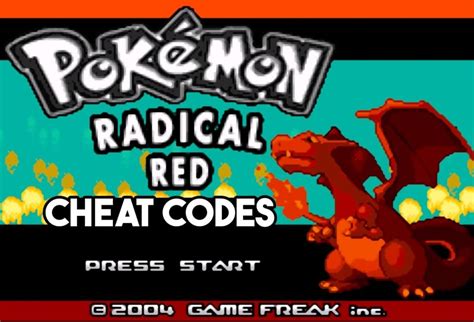Pokemon Radical Red V Cheat Codes GBACodes