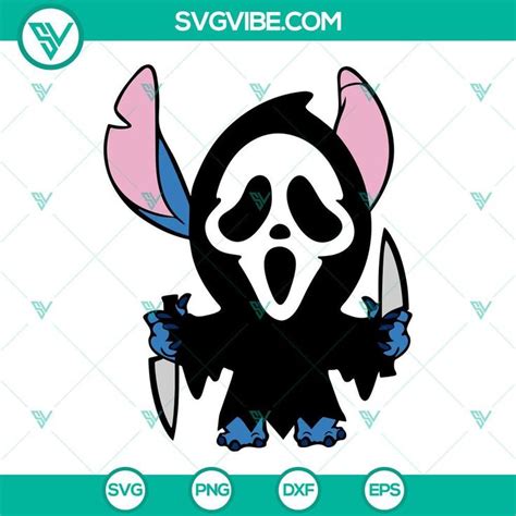 Stitch Ghostface Svg Images Scream Svg Image Stitch Halloween Svg Download Stitch Svg Vibe