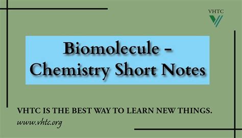 Biomolecule Chemistry Short Notes 📚