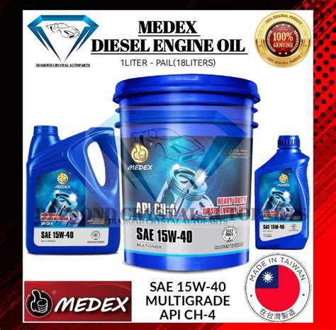 Engine Diesel Oil Sae 15w 40 Multigrade Api Ch 4 Heavy Duty Medex