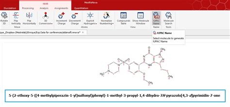 Mnova Iupac Name Starting Guide Mestrelab Research Analytical