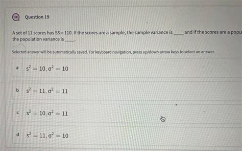 Solved A Set Of 11 Scores Has SS 110 If The Scores Are A Chegg Com