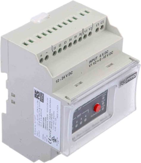 rs pro módulo lógico rs pro 12 → 24 v dc 8 entradas tipo analogue digital 4 salidas tipo