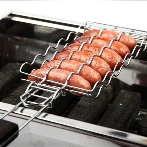 그릴 바구니 금속 메쉬 바베큐 소시지 그릴 랙 네트 피크닉 캠핑 바베큐 그물 가정 주방 바베큐 그릴 액세서리 Aliexpress