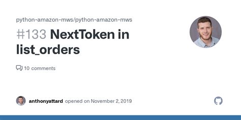 Nexttoken In Listorders · Issue 133 · Python Amazon Mwspython Amazon