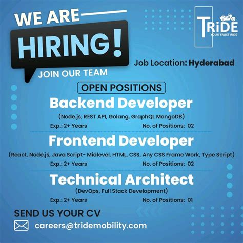 Tridemobility Hiring Frontenddeveloper Backenddeveloper Priyanka Singh