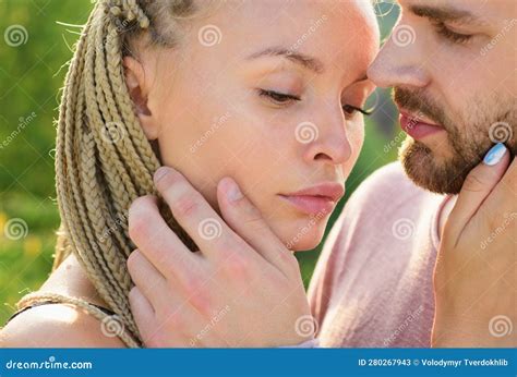 Man With Woman Kisses Sensual Kiss Hot Foreplay Sex Education And