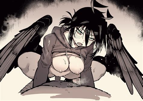 Karasu Raven Crow Chan Karasu Raven Original Highres 1babe 1girl Antenna Hair Bags Under