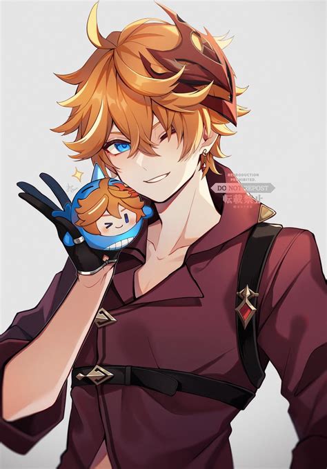 Tartaglia Genshin Impact Drawn By Aononchi Danbooru