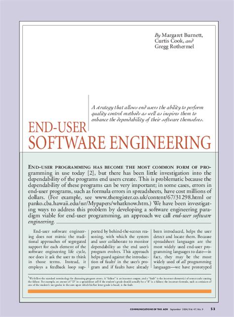 Pdf End User Software Engineering