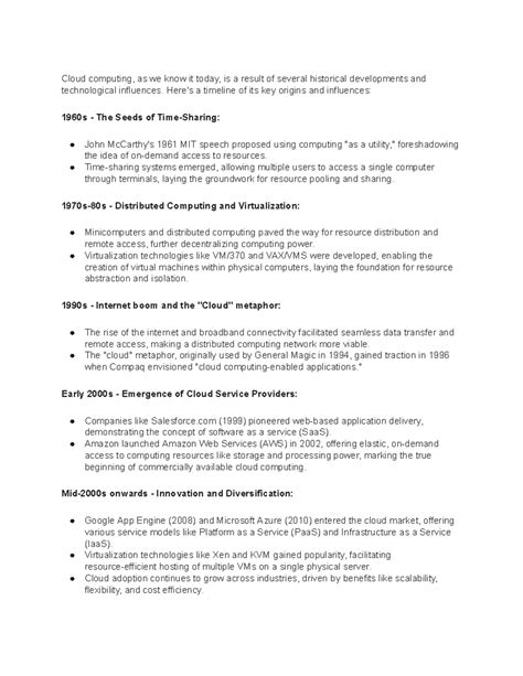 Unit 1cc Key Developments And Overview Of Cloud Computing History
