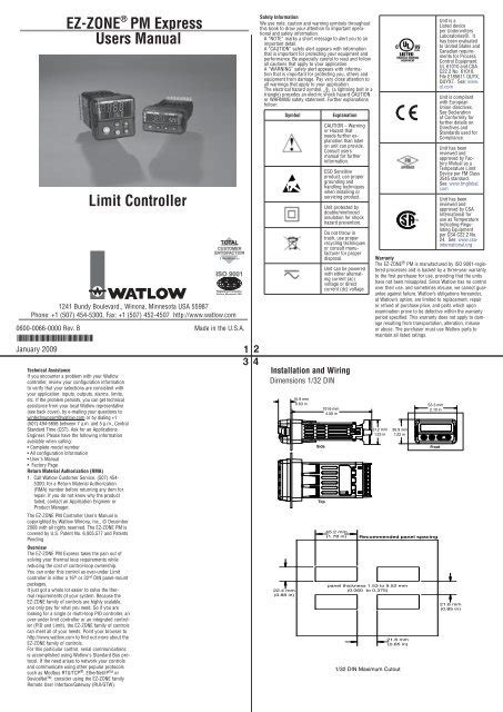 Watlow Ez Zone Limit Controller Tevet