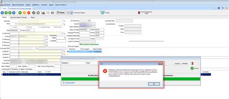 Tms Romaneio De Coletas E Entregas Invalid Column Name Cdsequencia