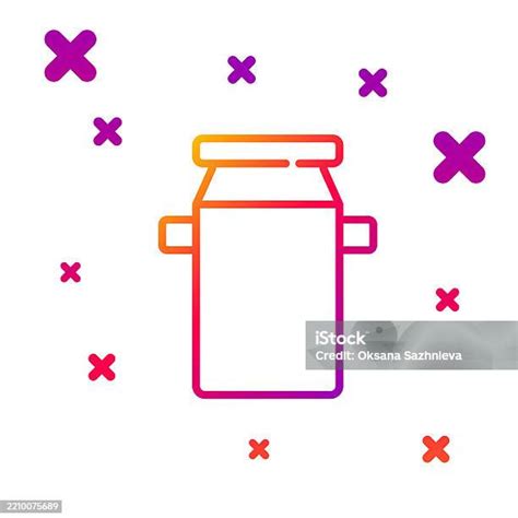 색상 라인은 우유 아이콘을 위해 용기를 만들 수 있습니다 흰색 배경에 고립되어 있습니다 그라데이션 무작위 동적 모양 벡터 0명에 대한 스톡 벡터 아트 및 기타 이미지